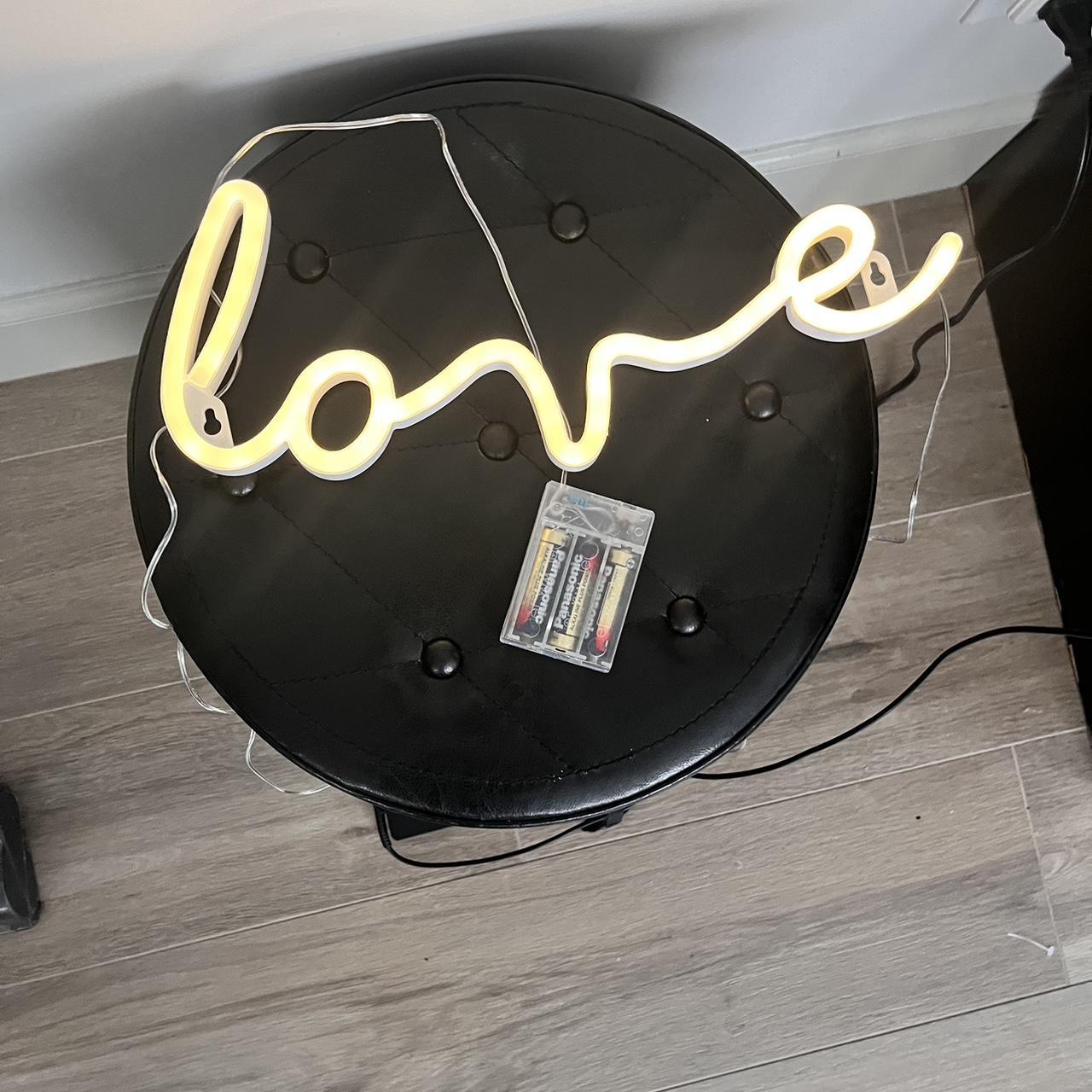 LED love coquette cursive room decor battery... - Depop