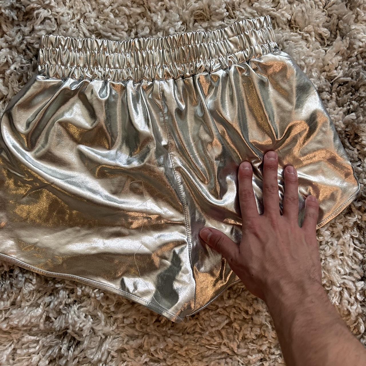 fun metallic short shorts. great for summer... - Depop