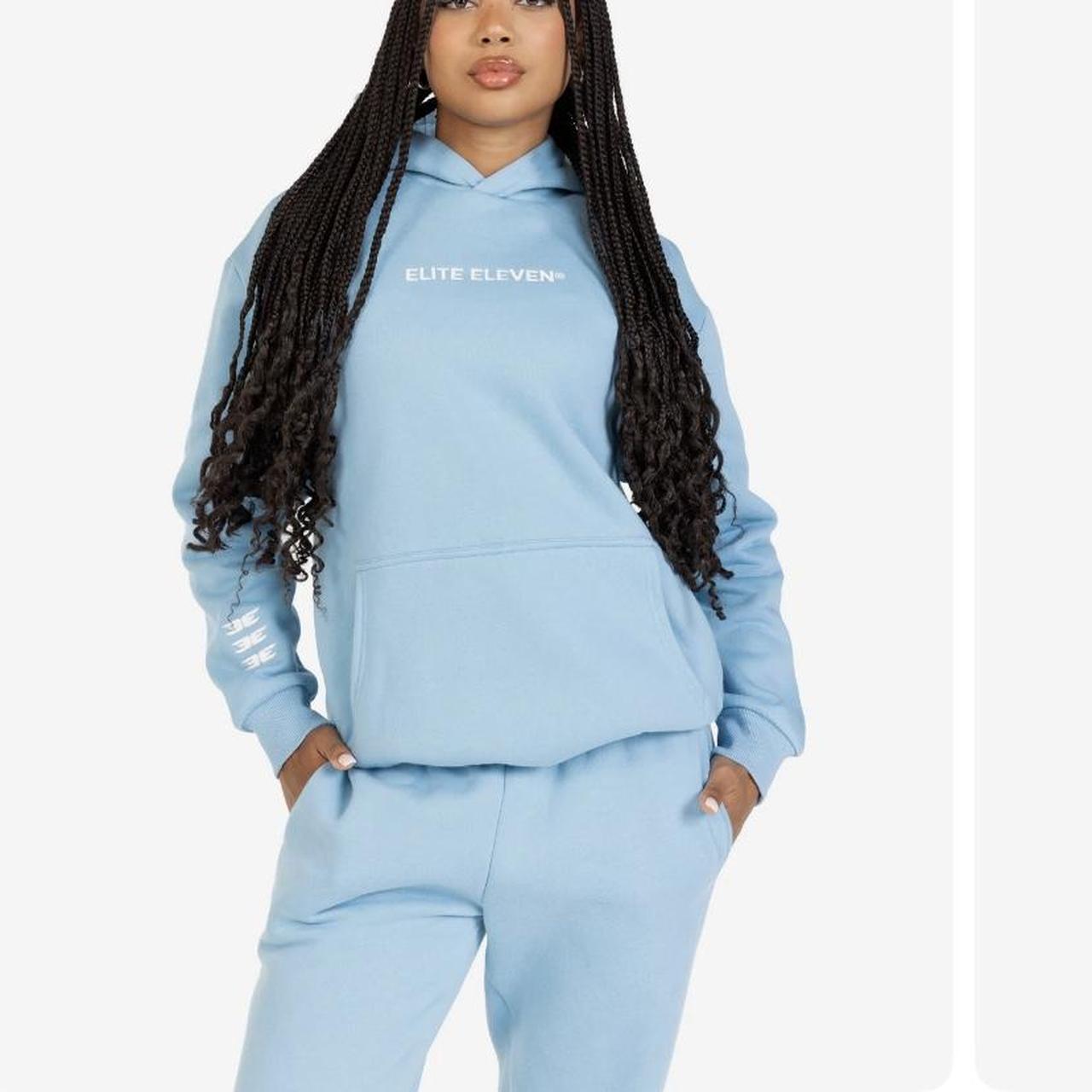 Registered hoodie - light blue ELITE ELEVEN Size snall - Depop