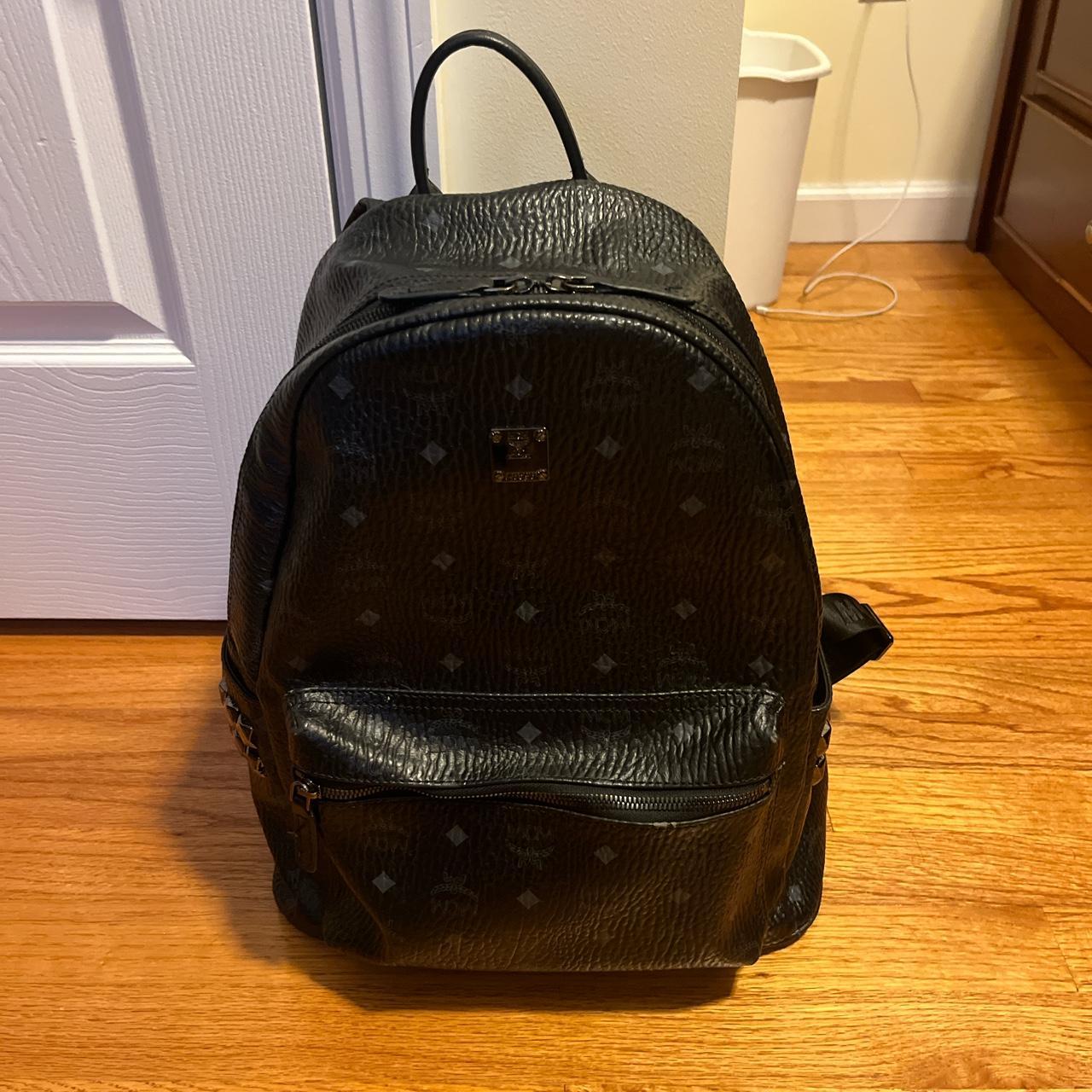 MCM studded backpack (black) - Depop