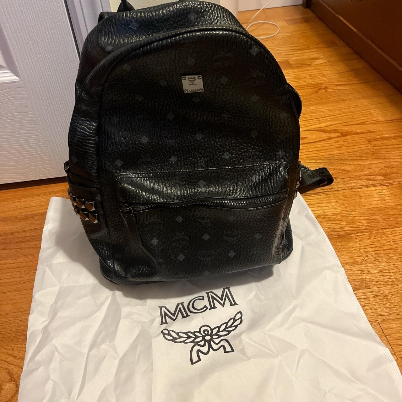 MCM studded backpack (black) - Depop