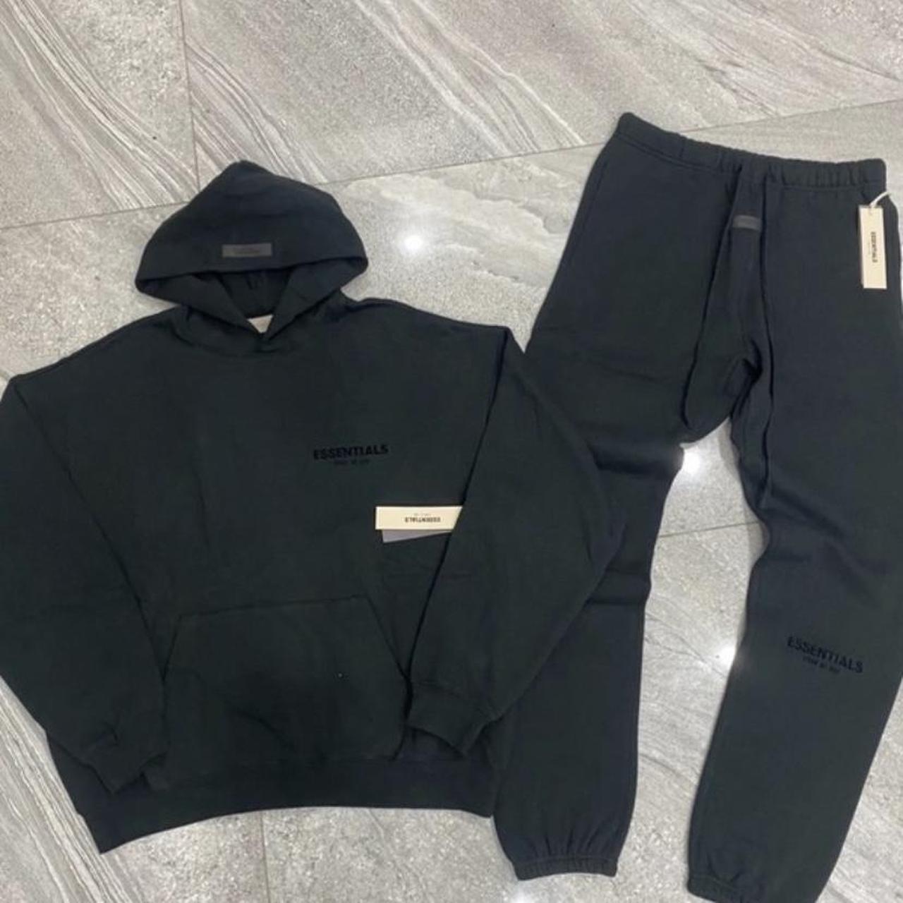 SS22 black essential stretch limo tracksuit size... - Depop