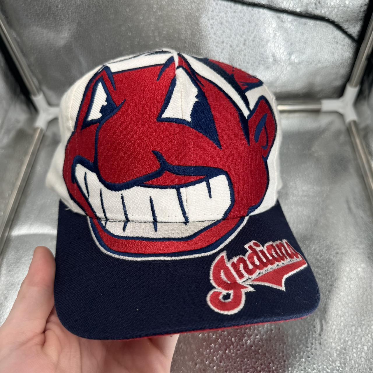 Cleveland Indians big logo the game vintage SnapBack... - Depop