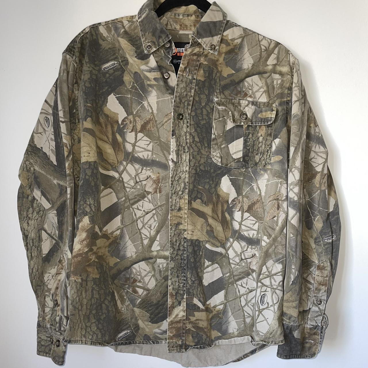 RealTree Camo Button Up Long Sleeve, Outfitters... - Depop
