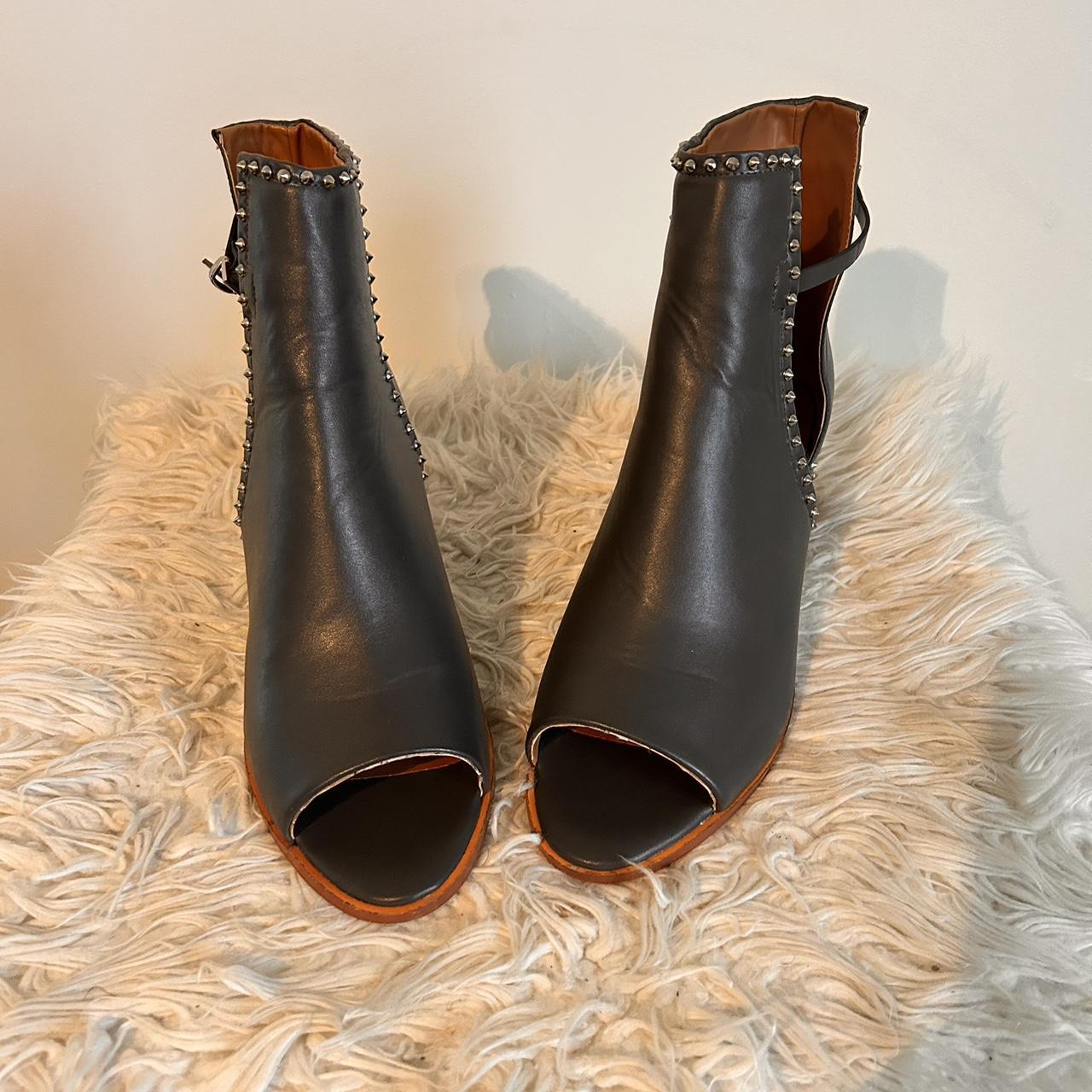 These beautiful gray open toed boots are listed as... - Depop