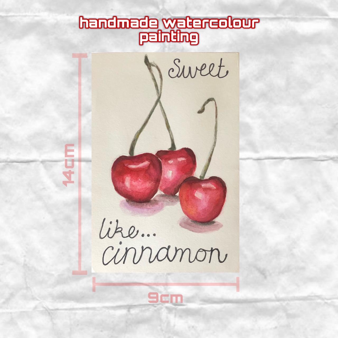 handmade cherry watercolour art painting for cute... - Depop