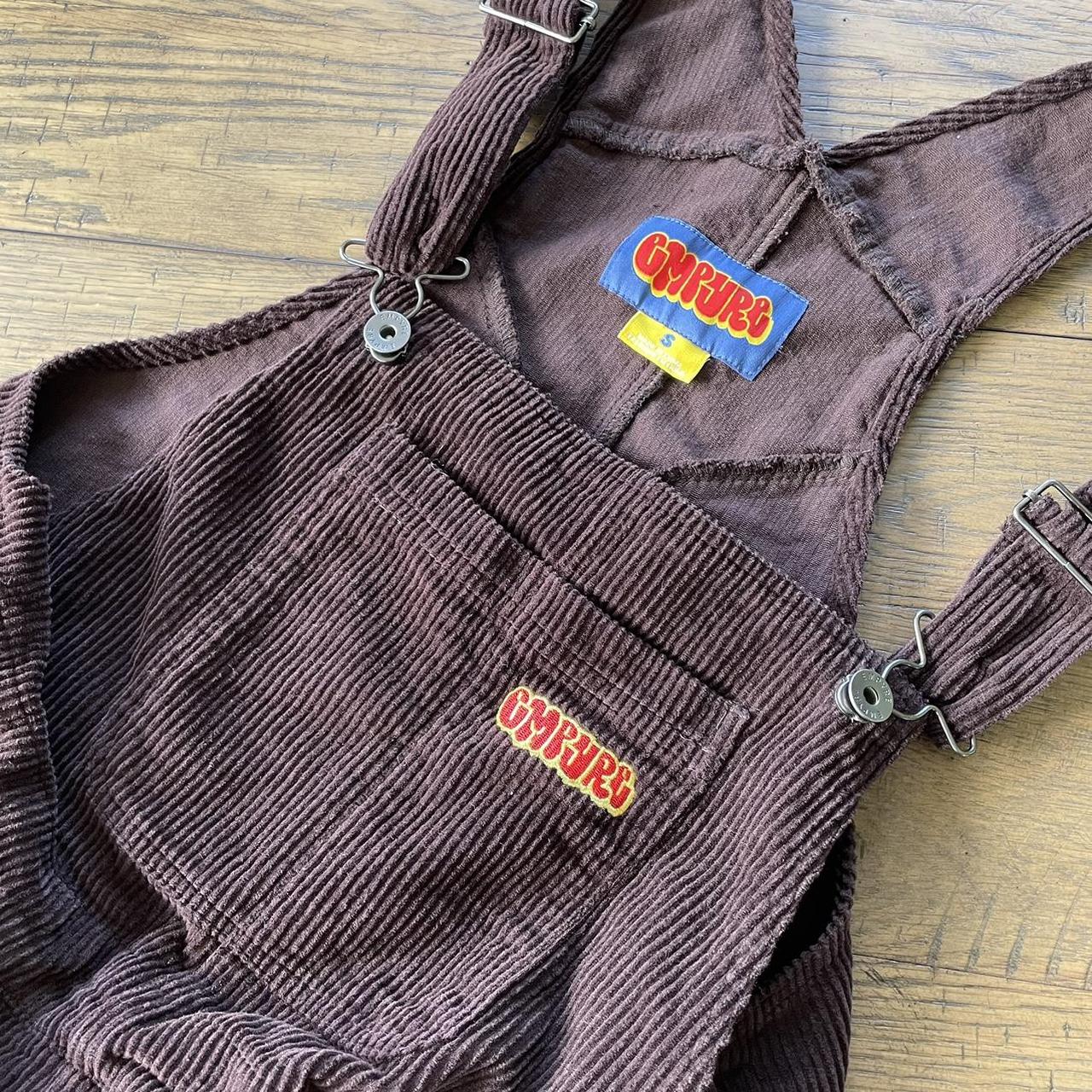 brown corduroy empyre overalls size small/38x30,... - Depop