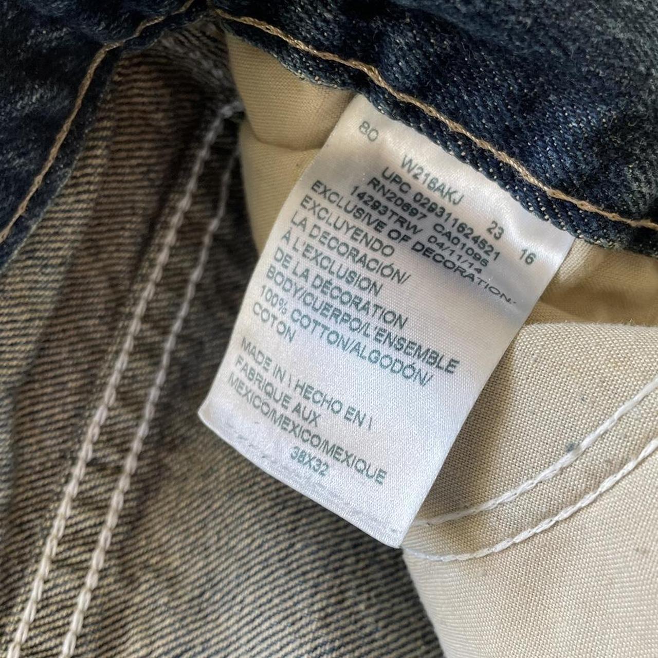 beautiful vintage red label dickies dark wash... - Depop