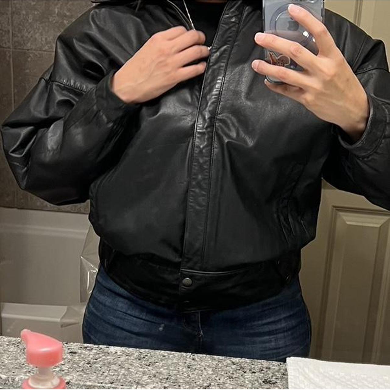 St Malo genuine leather jacket. Size s 80's style - Depop