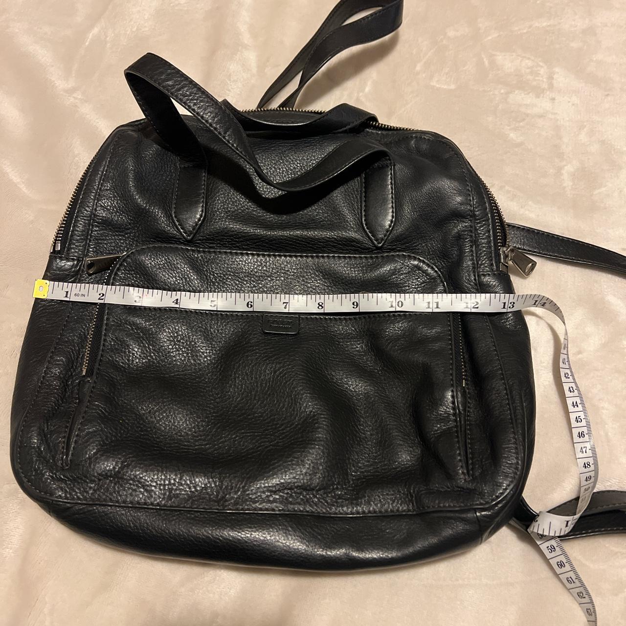 Fossil black leather full size backpack vintage... - Depop