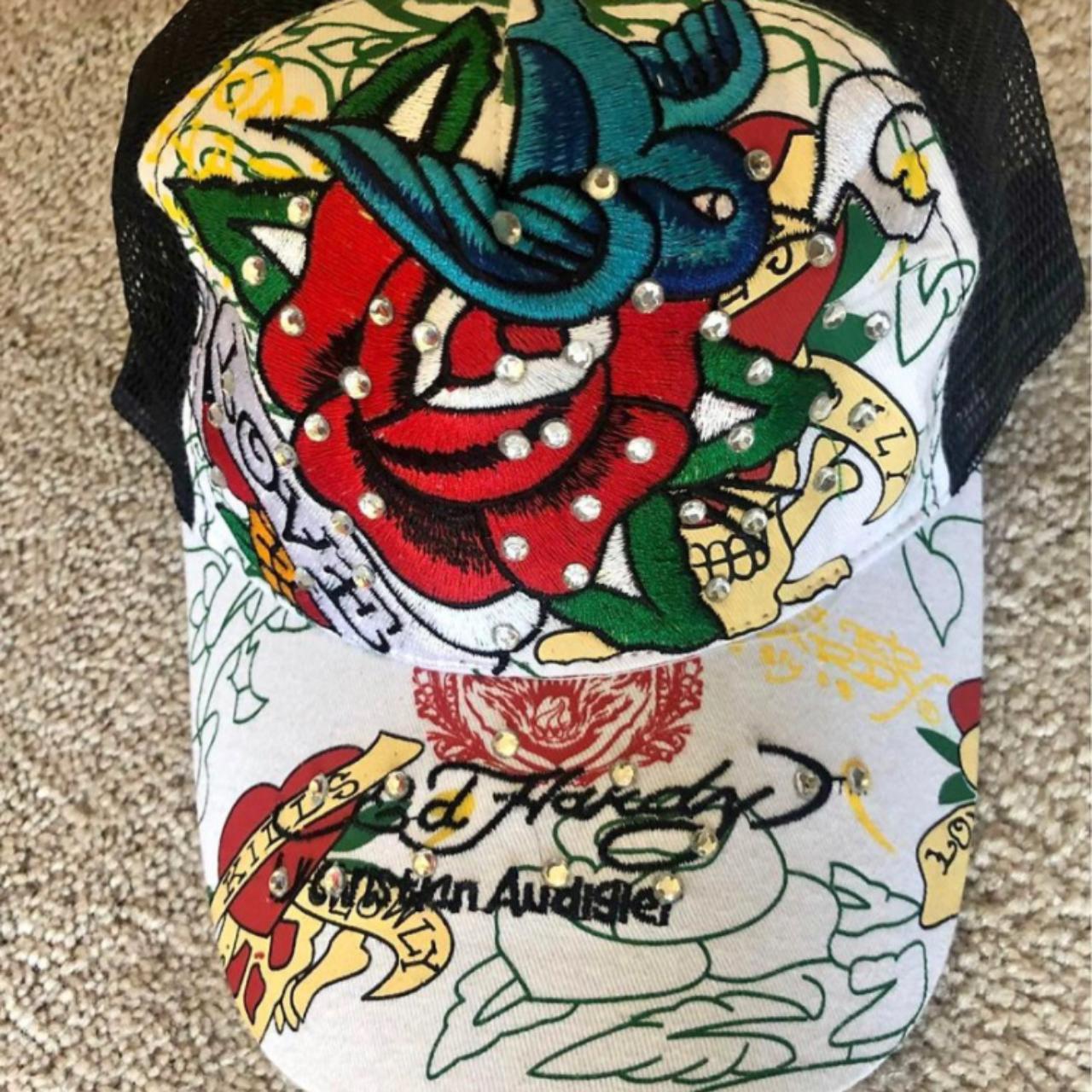 ed Hardy women's trucker cap Condition: “Mint”... - Depop