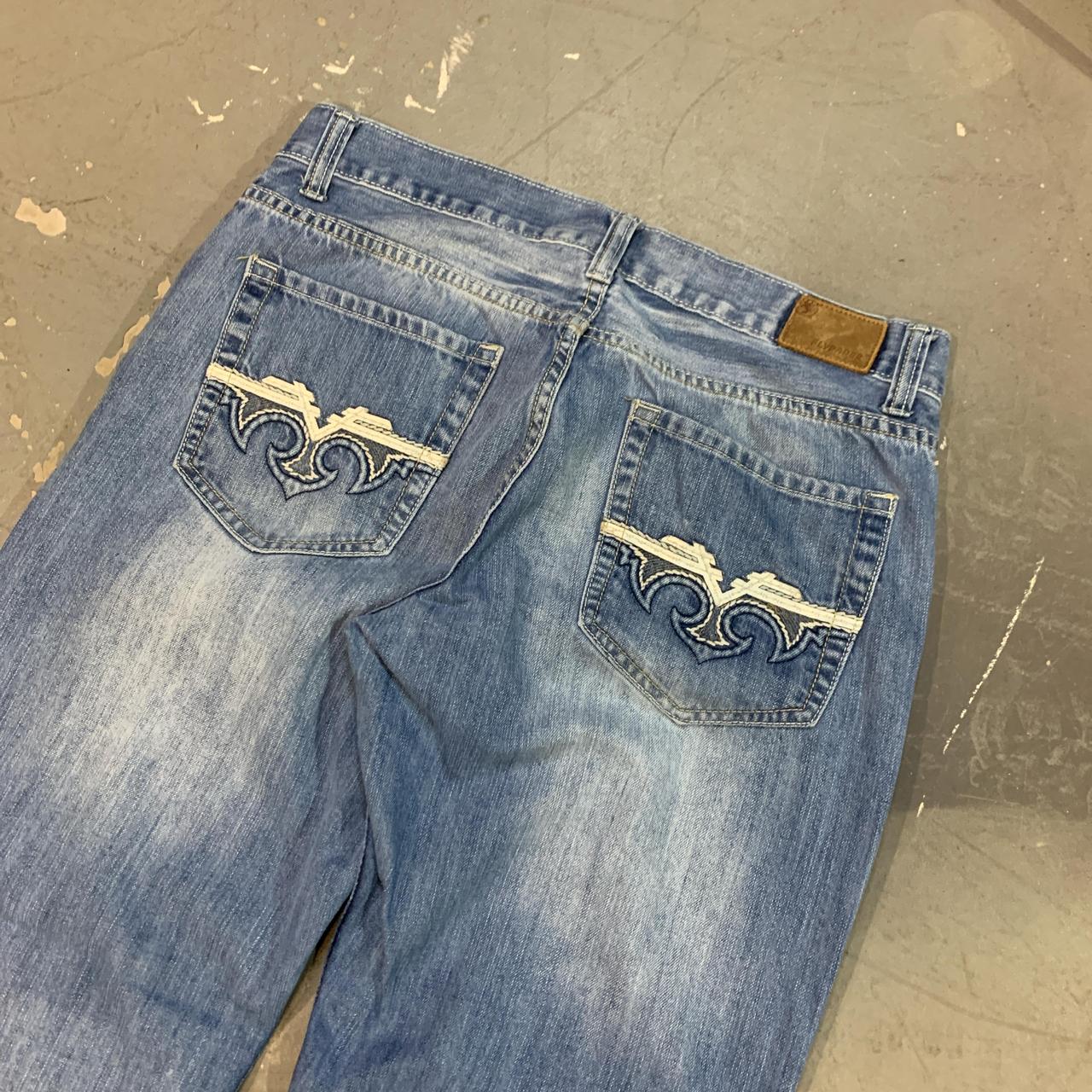 Size 34x34 Y2k Flypaper Jeans back Pocket Design... | Depop