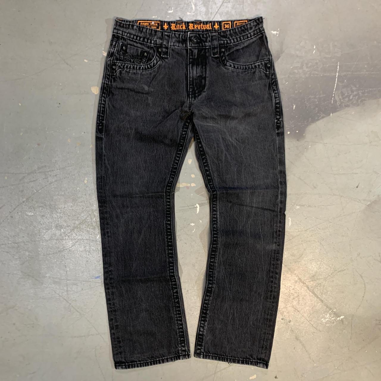 Size 34 Vintage Black Rock Revival Jeans #y2k... - Depop
