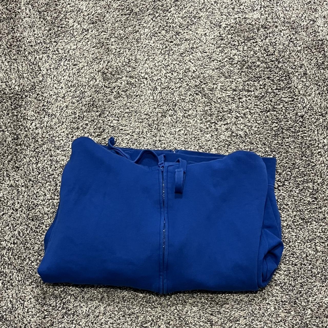 Blue pro club hoodie size s Runs a bit big but... - Depop