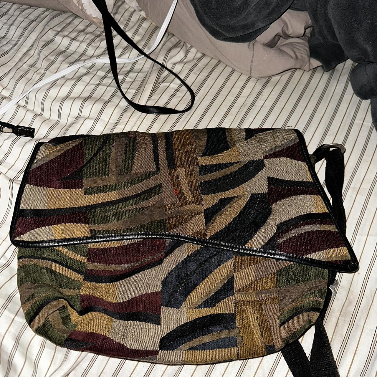 erda brown green bag purse large some makeup inside - Depop