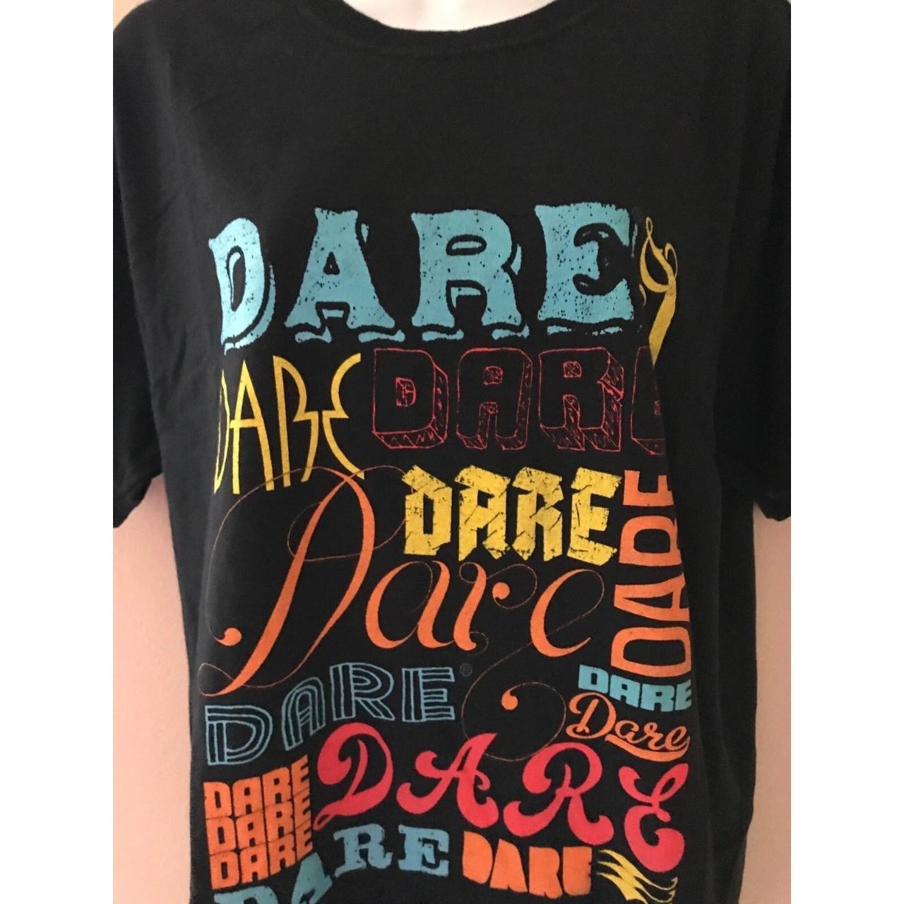 VINTAGE Multi-Colored DARE Fonts Black Graphic T... - Depop