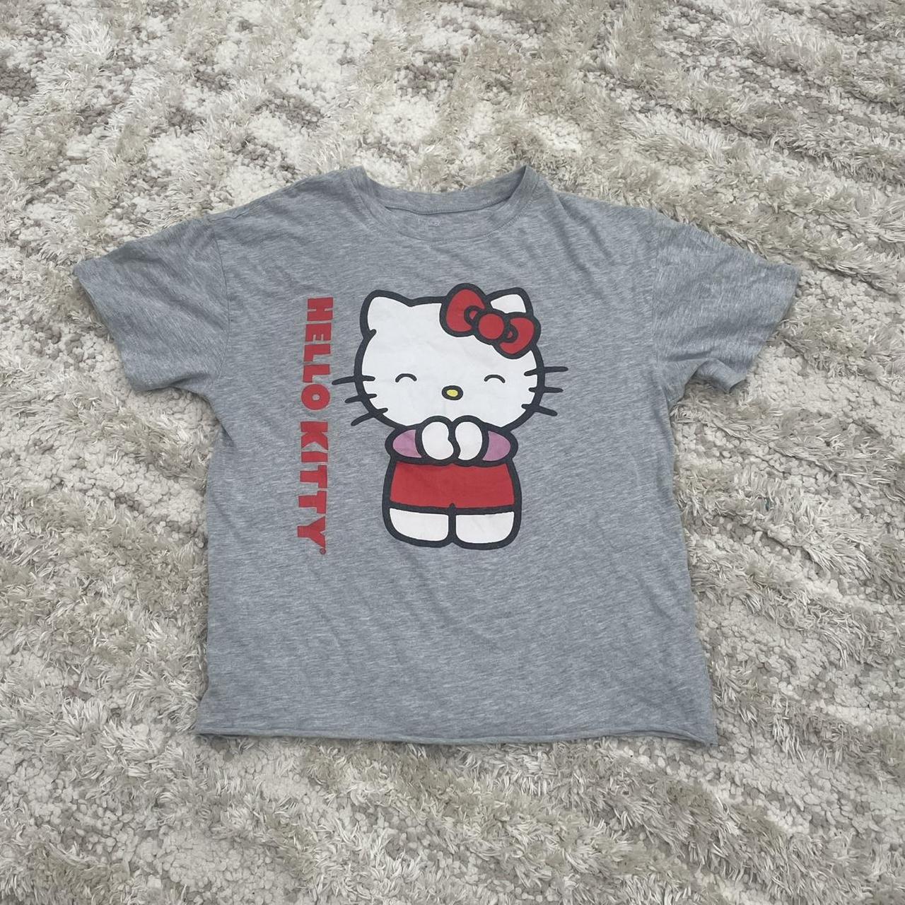 Hello Kitty Tee Color: Gray Size: Medium... - Depop