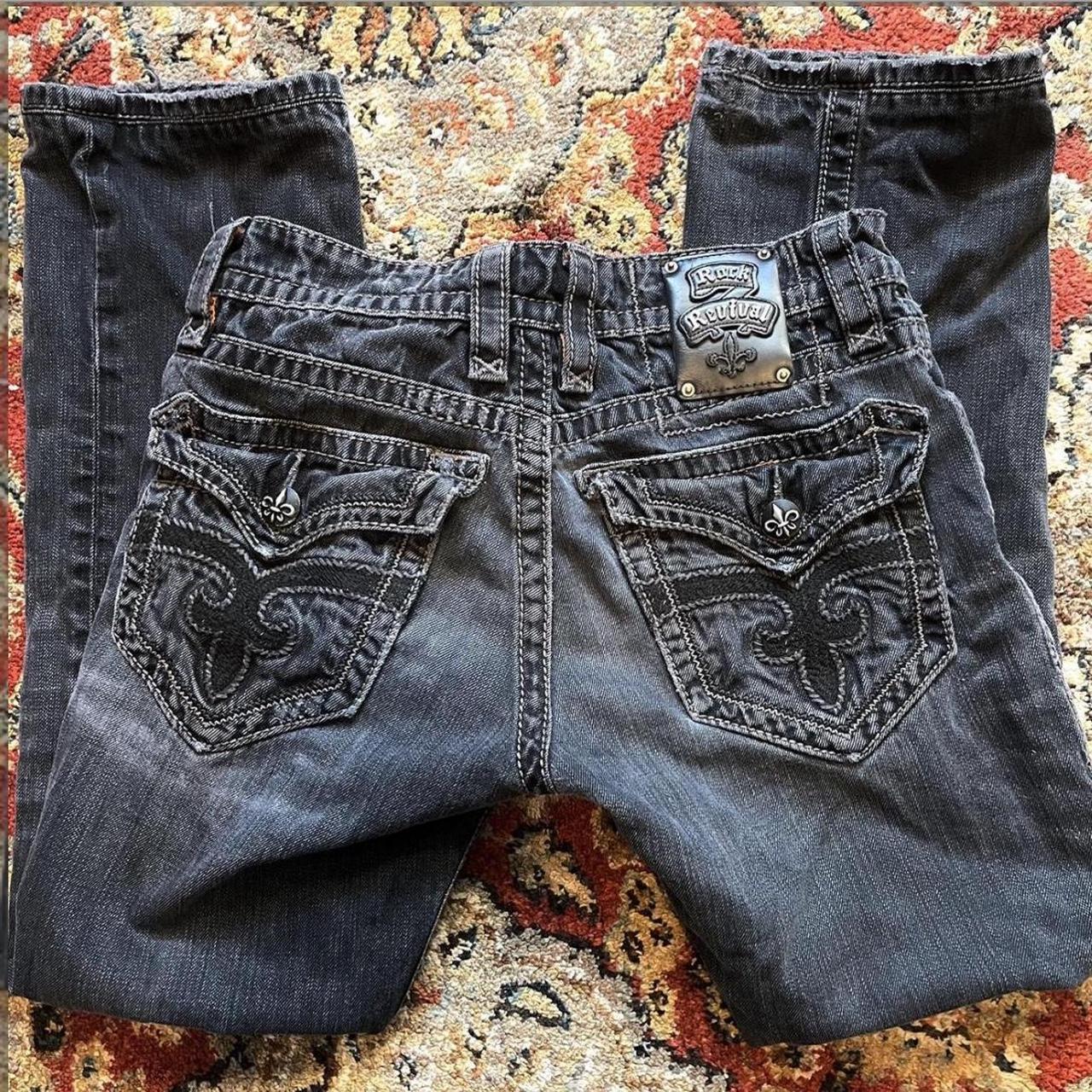 BLACK ROCK REVIVAL JEANS VERY RARE VERY COOL SIZE 30... - Depop