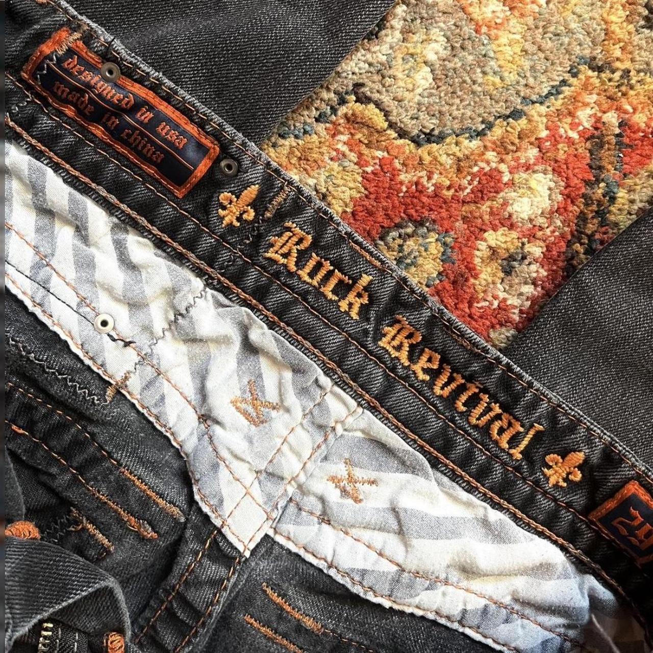 BLACK ROCK REVIVAL JEANS VERY RARE VERY COOL SIZE 30... - Depop