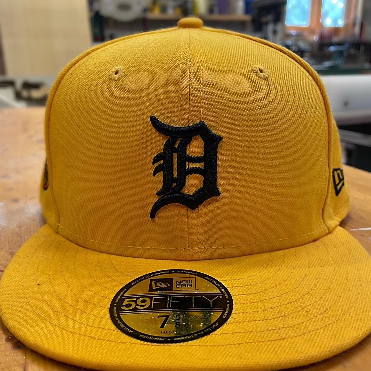 Yellow new era Detroit lions fitted cap size 7 5/8 - Depop
