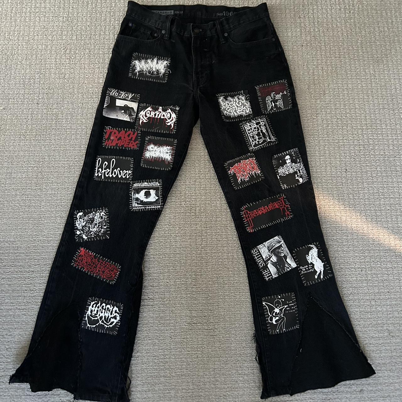 SEMATARY INSPIRED CRUST JEANS SIZE 33 WAIST DM ME... - Depop