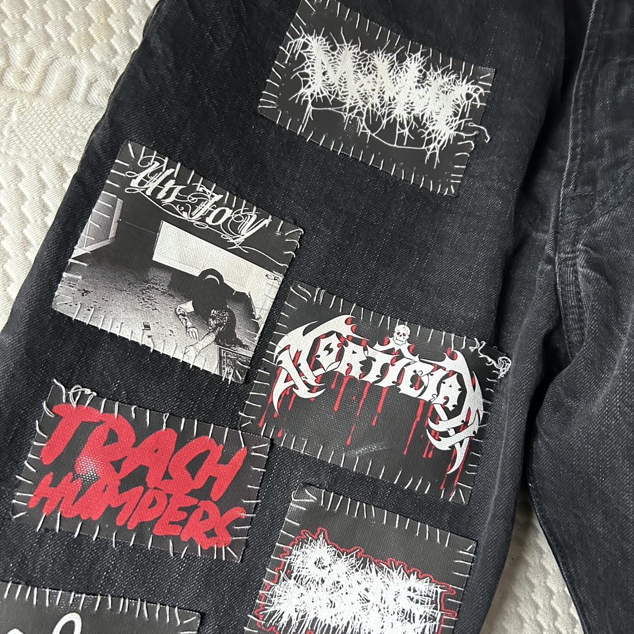 SEMATARY INSPIRED CRUST JEANS SIZE 33 WAIST DM ME... - Depop