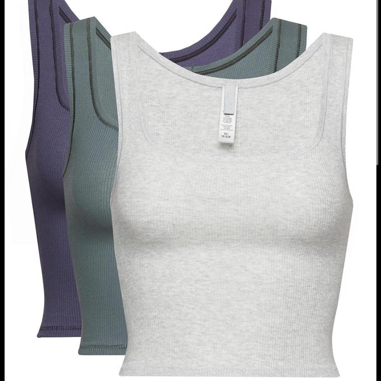 SKIMS HOLIDAY BUNDLE TANK TOPS purple and green one... - Depop
