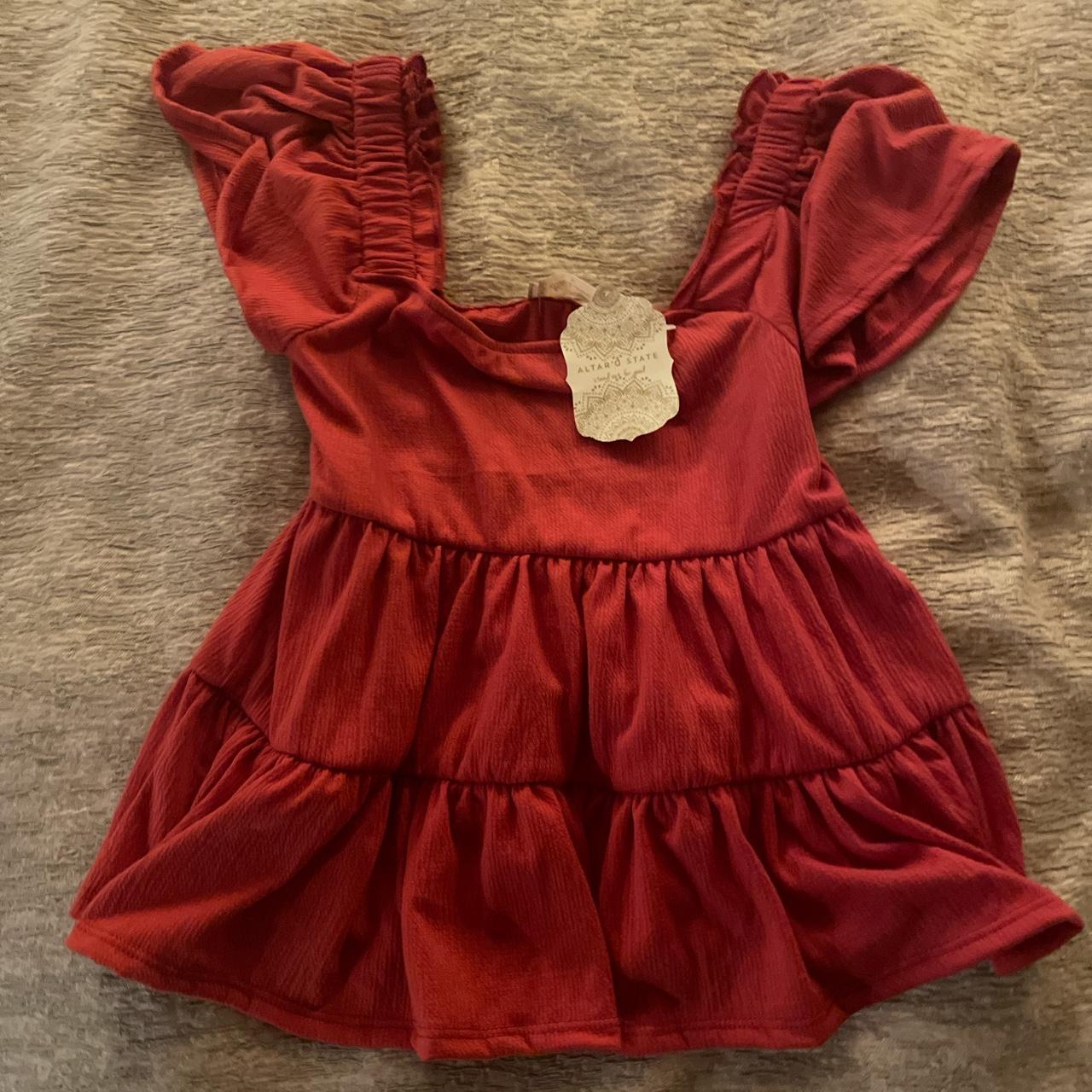 Altard State Red Ruffle Top - Depop