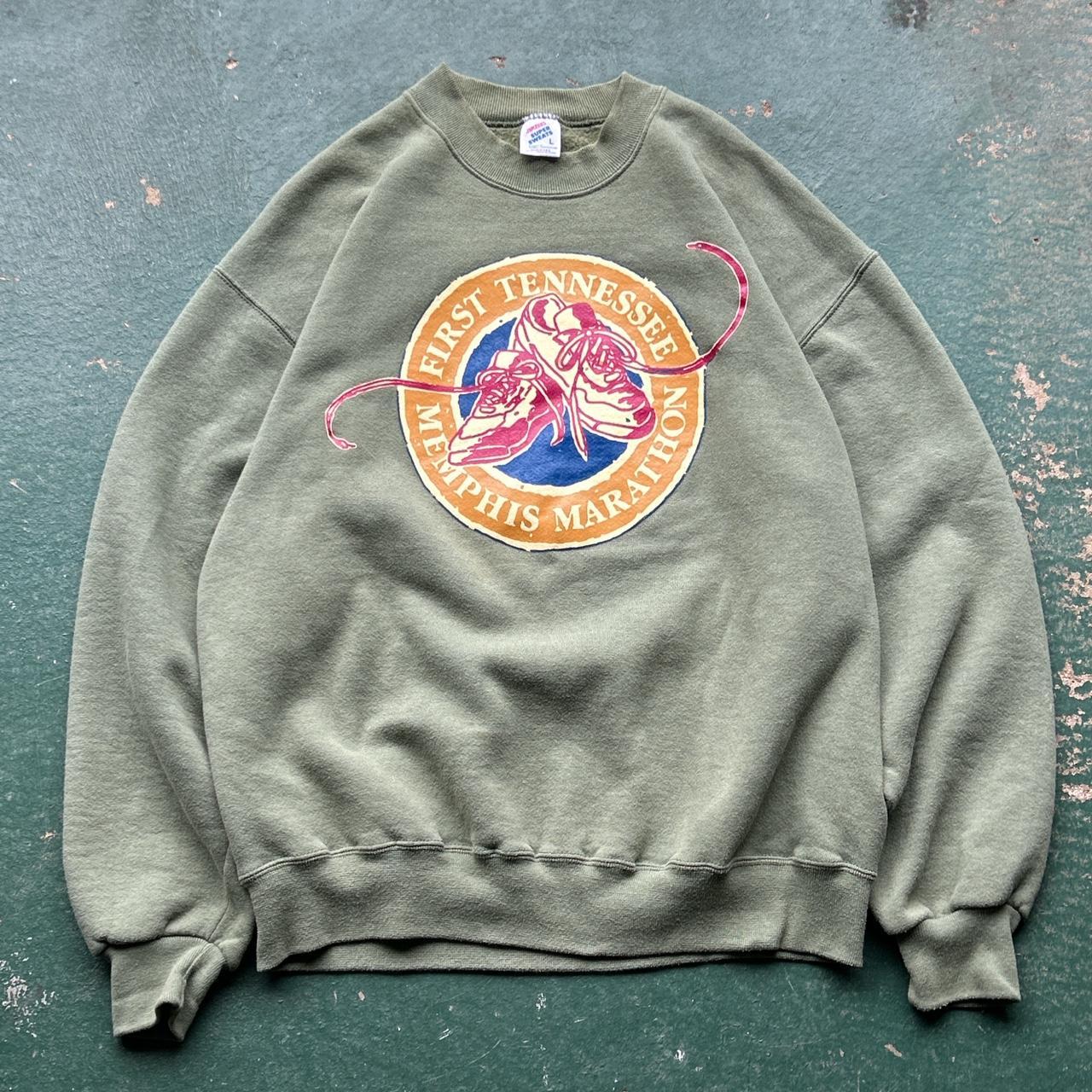 Men’s Vintage 90s Jerzees Made in USA Olive... - Depop