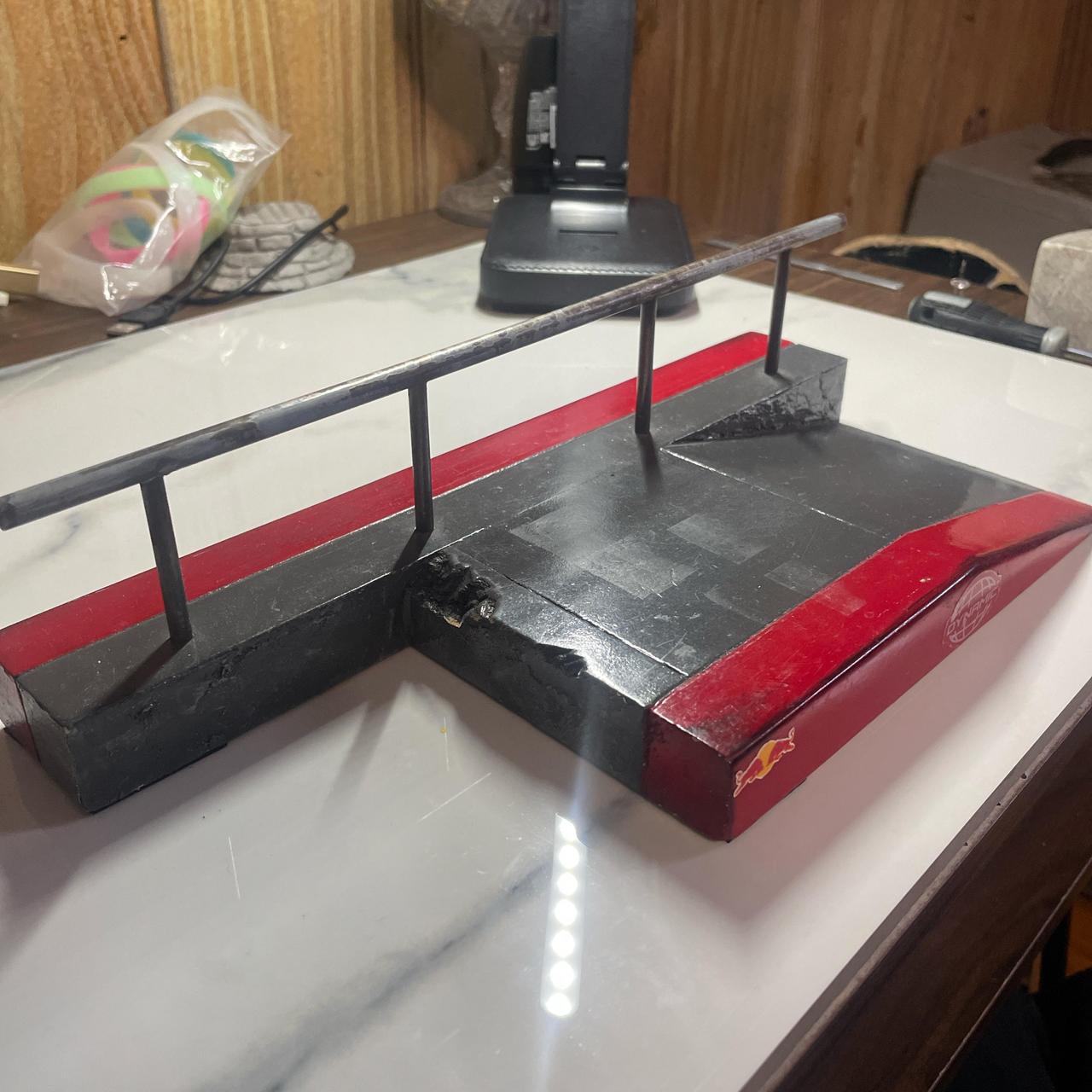 Fingerboard kicker to rail plus curb on the side - Depop