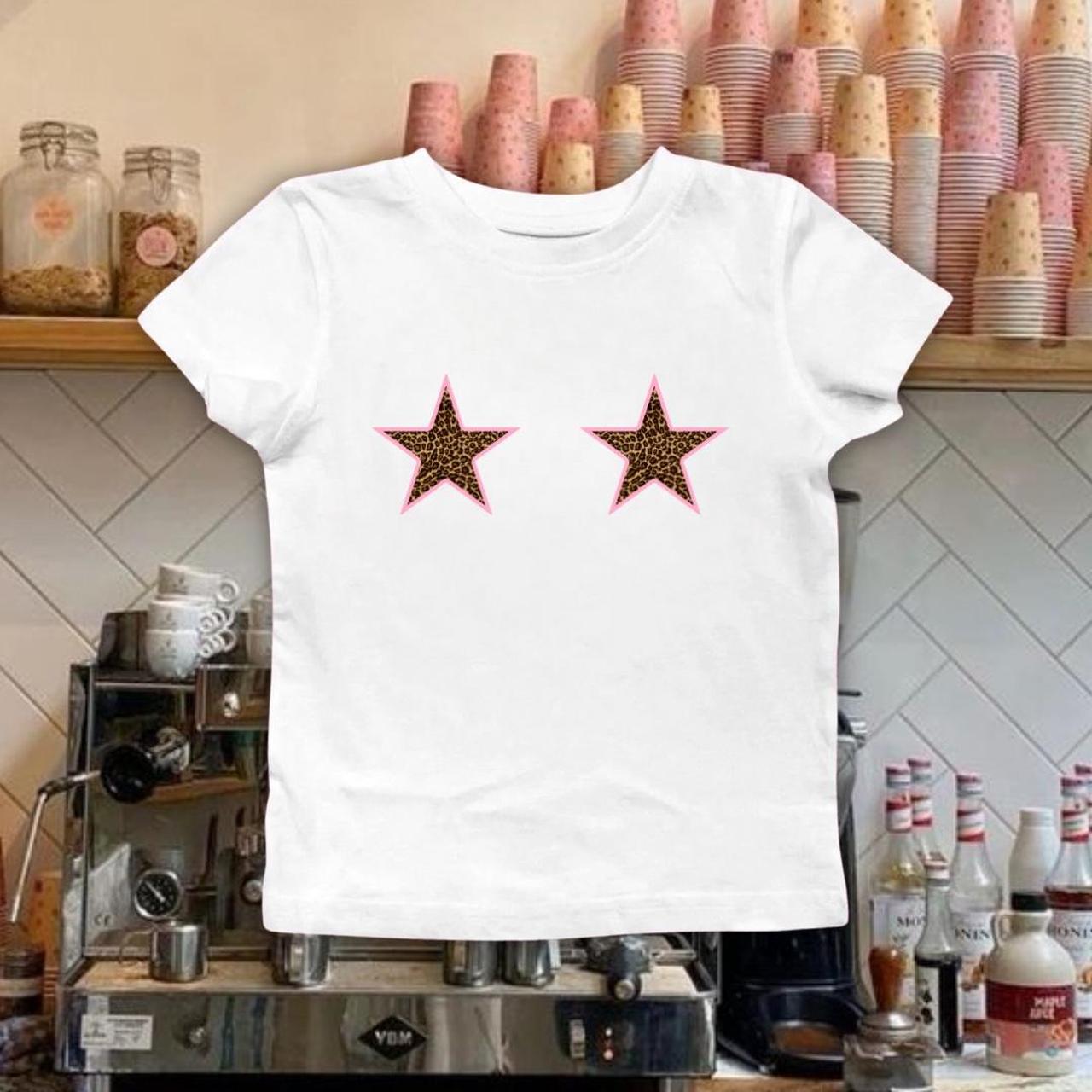 Double leopard print stars w pink border Baby... - Depop