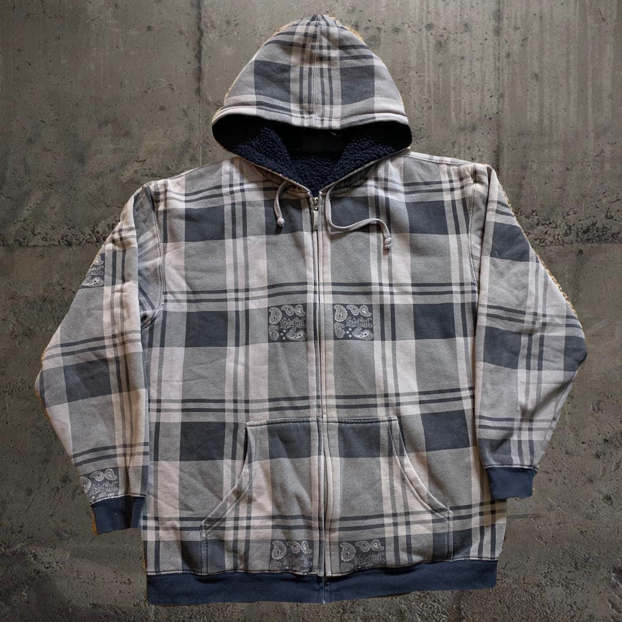 Super sick grunge y2k so cal zip up hoodie Size... - Depop