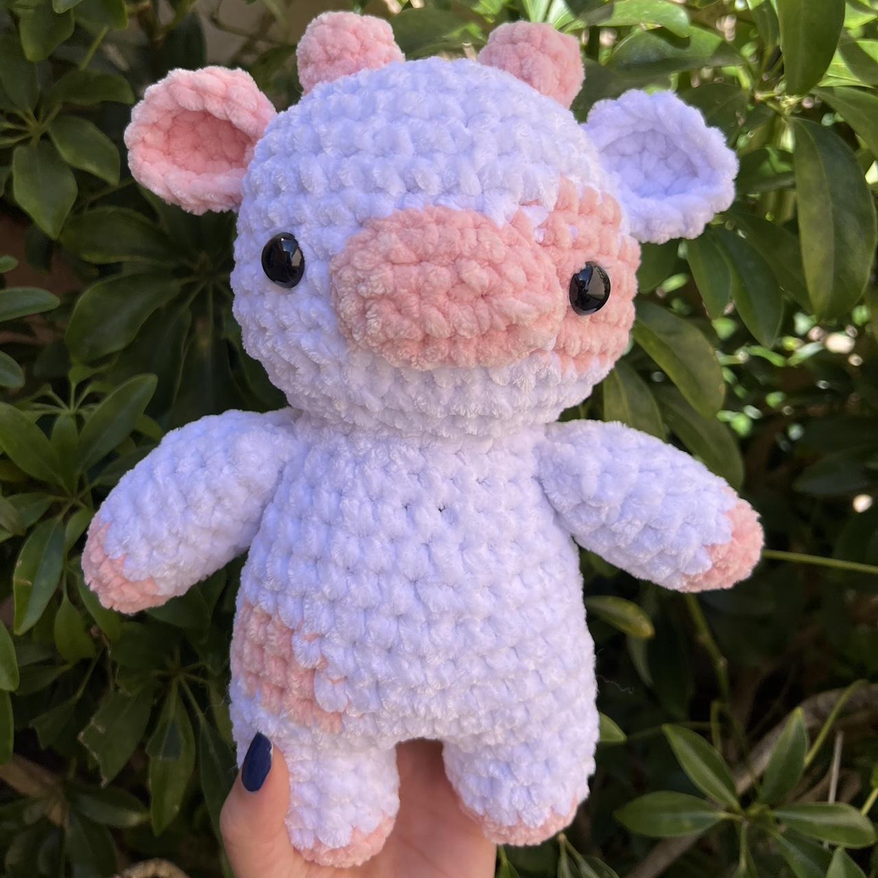 Pink Cow Plushy 🐮 10 inches x 8 1/2 inches Adorable... - Depop