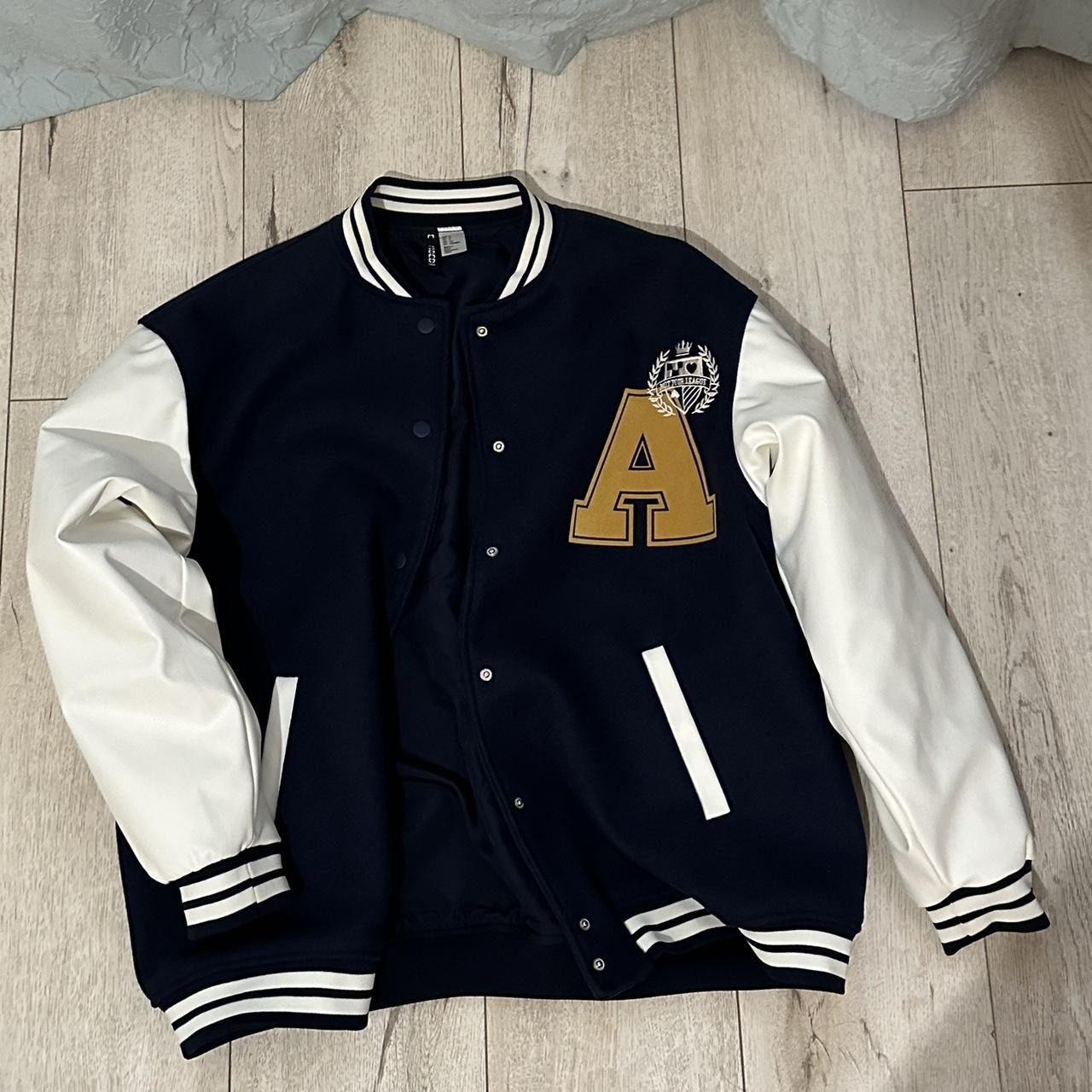 H&m varsity type jacket No flaws Size s Never worn - Depop