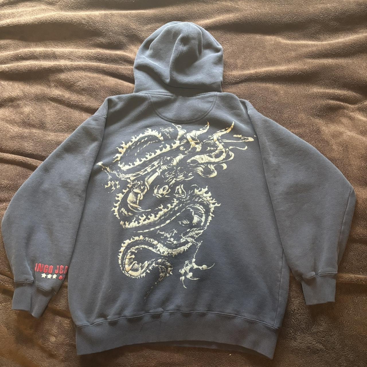 y2k jnco hoodie crazy designs on front and... - Depop