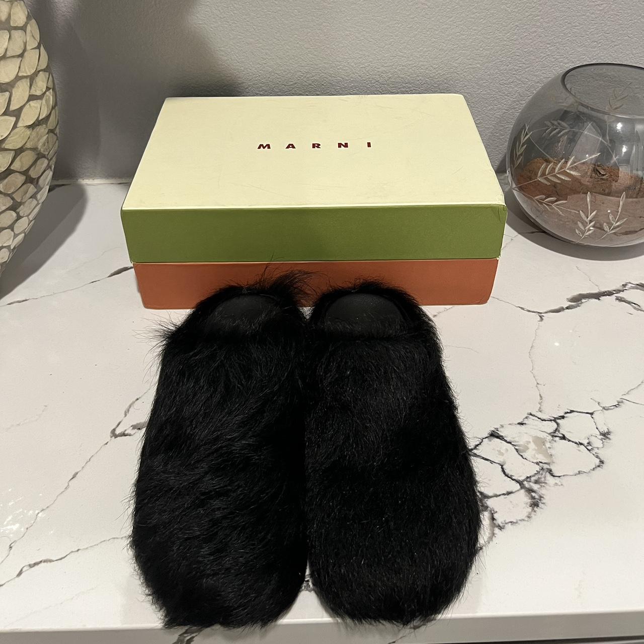 Black Marni Slides - Depop