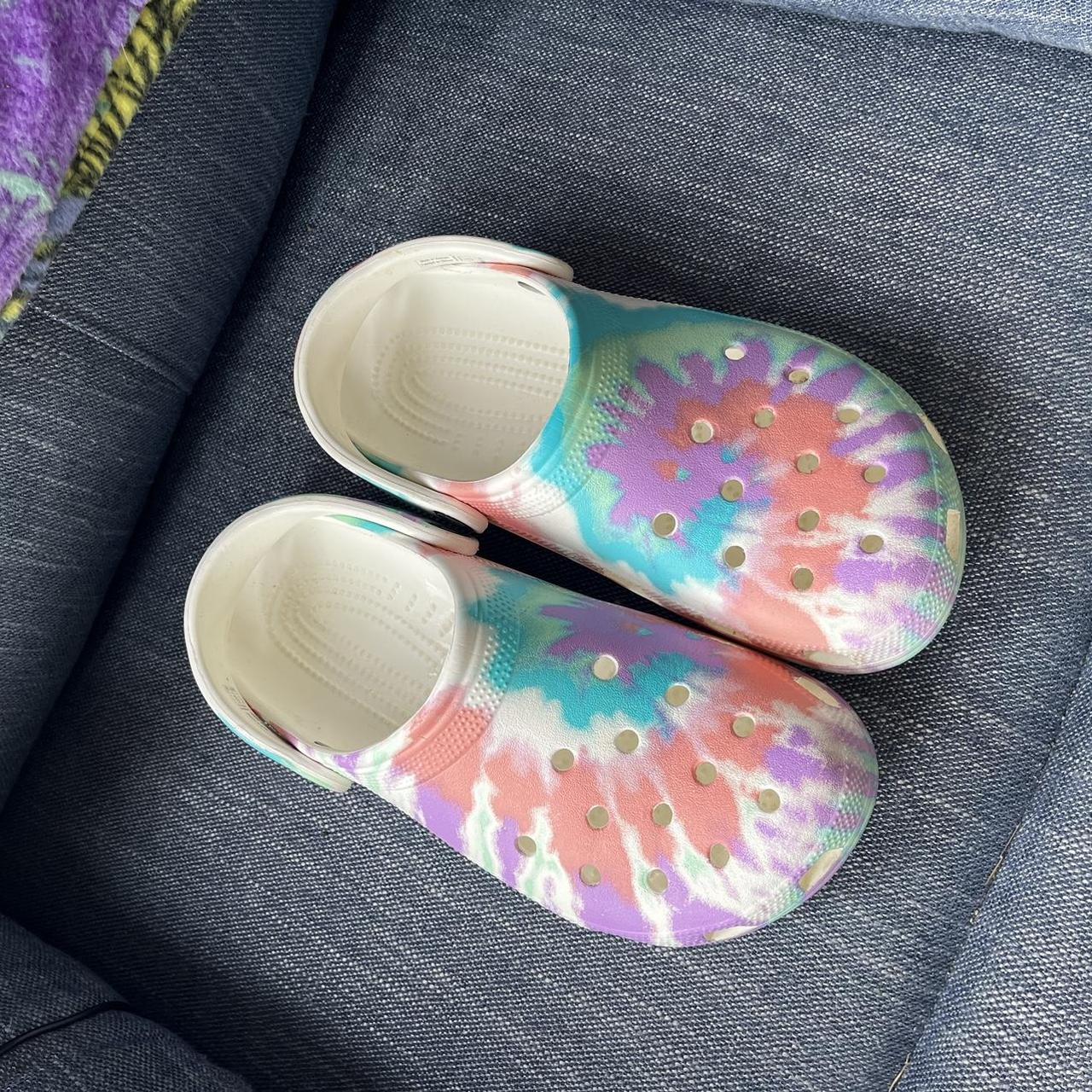 Pastel tie-dye crocs! These are super adorable. Only... - Depop