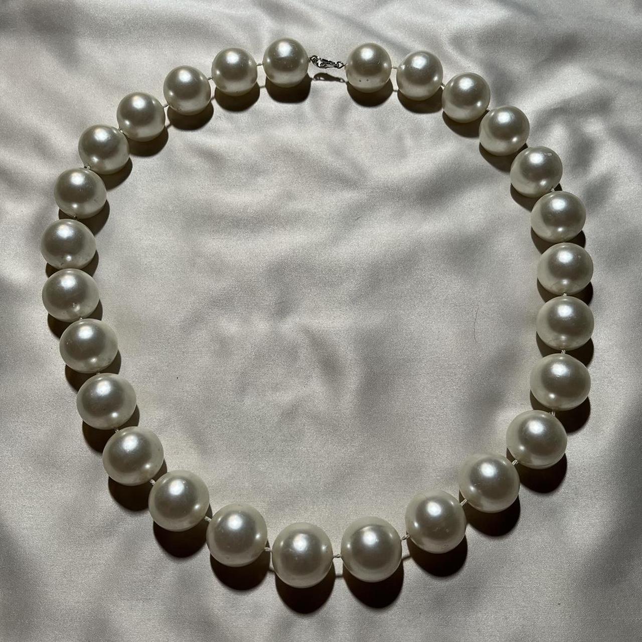 Big faux pearl necklace The pearls are pretty big... - Depop
