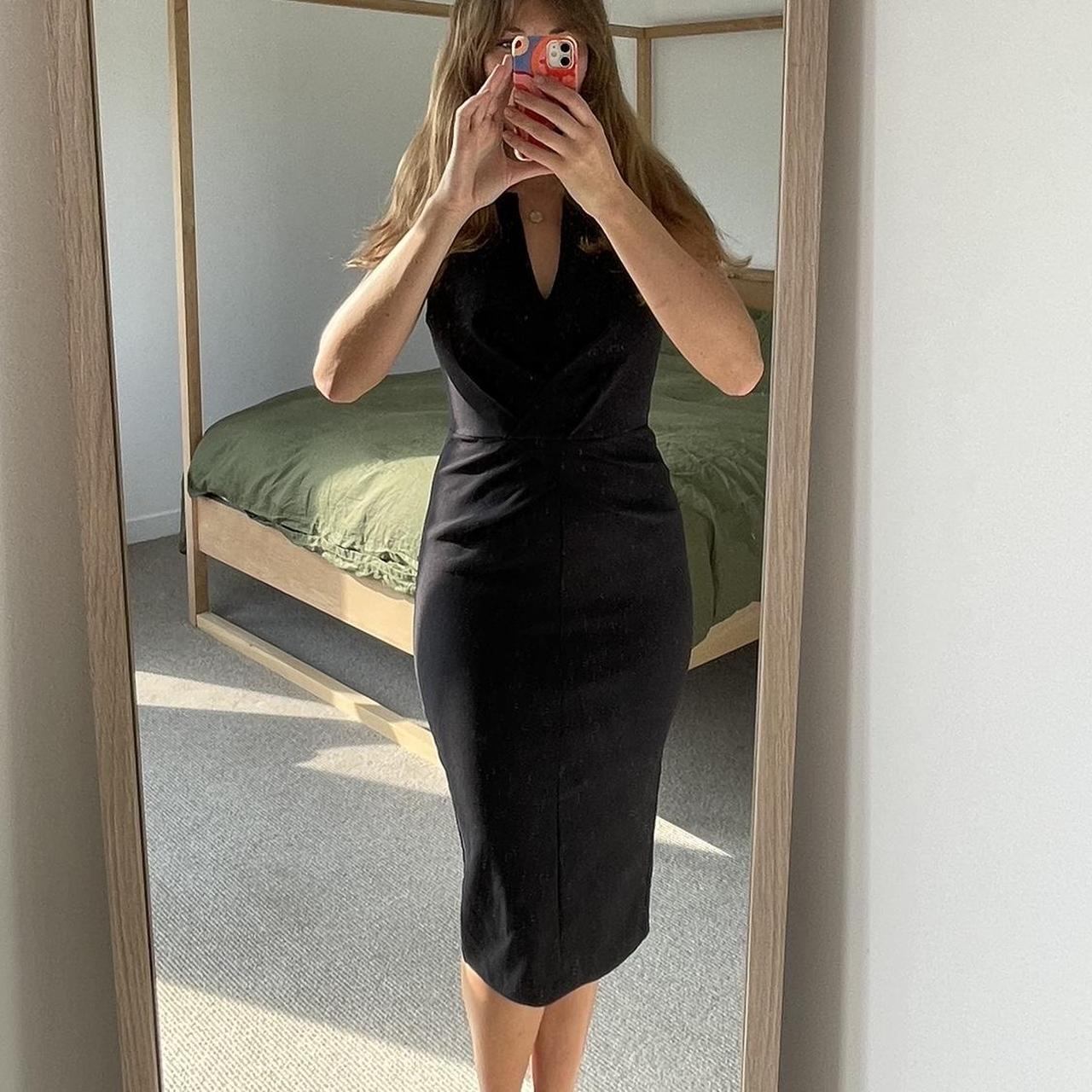 Seed dress in dark navy. Structured so it gives a... - Depop