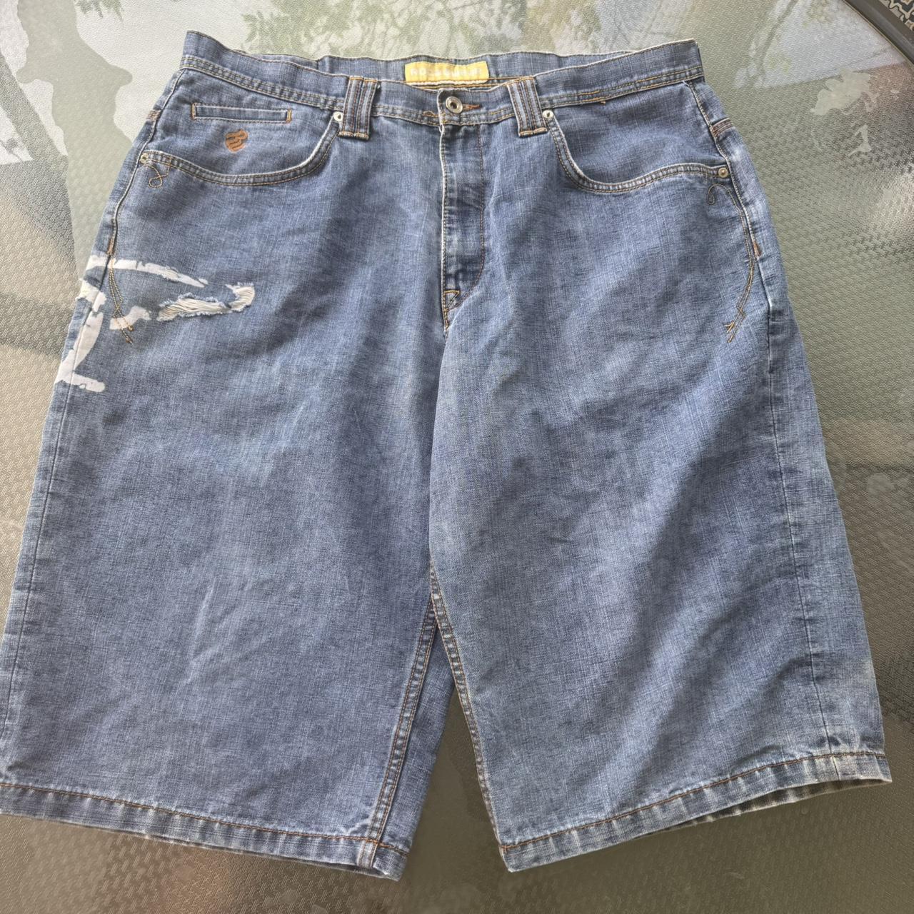 Distressed Baggy Rocawear jorts Side print design... | Depop