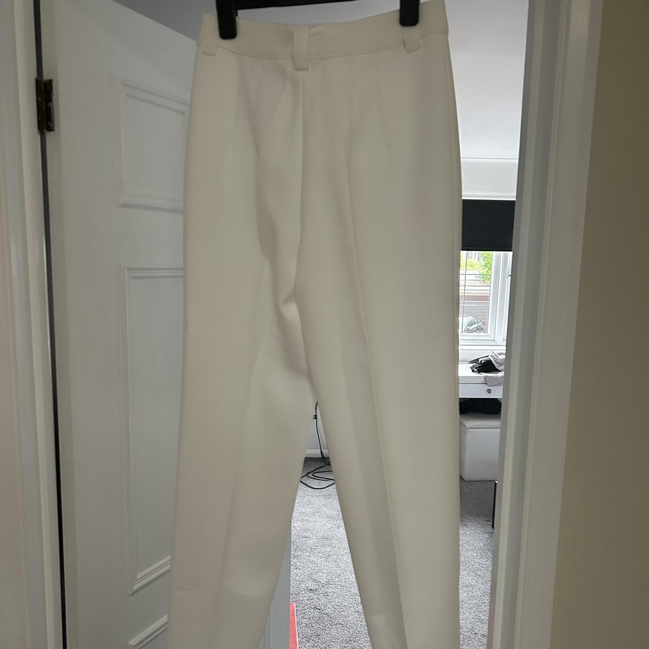 White Zara Straight Leg Trousers Perfect condition,... - Depop
