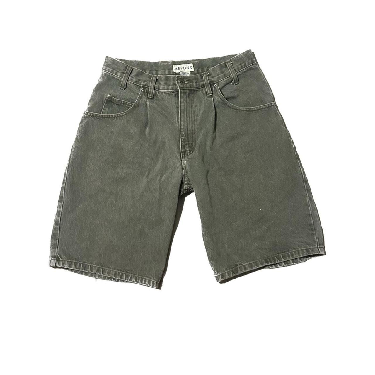 grey jorts, w32 merona, 100% cotton denim 32w,... - Depop