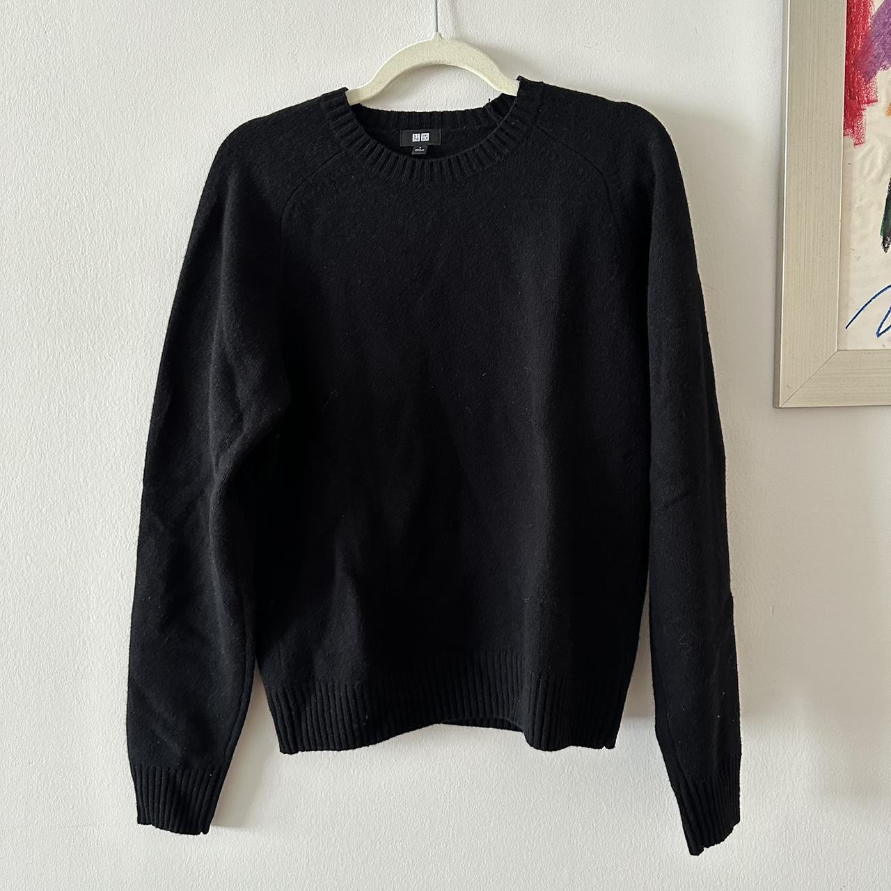 Black Uniqlo 100% Wool Sweater in size Small Great... - Depop