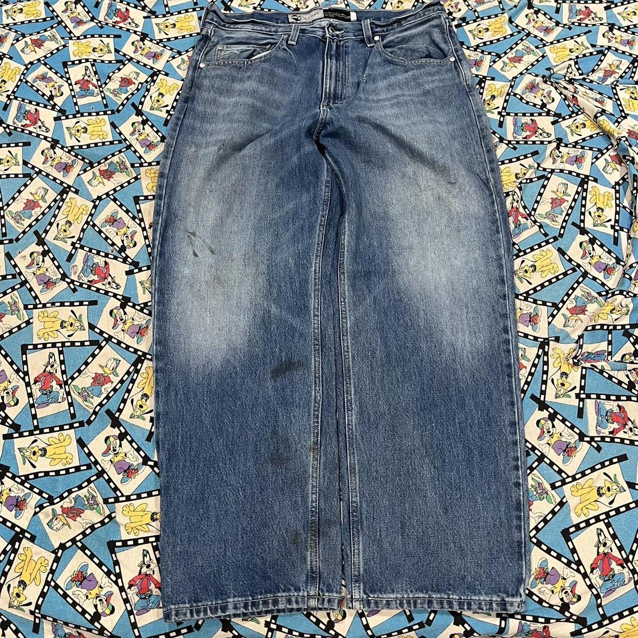 2000s Baggy Wide Leg Silver Tab Loose jeans Good... | Depop