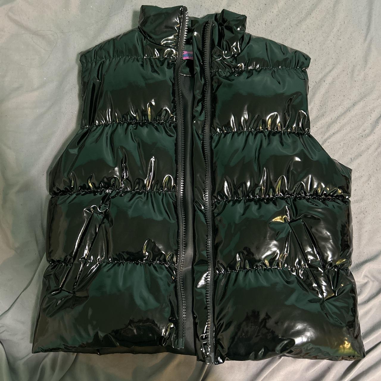 Edikted Neo Puffer Vest. faux Patton leather vest... | Depop