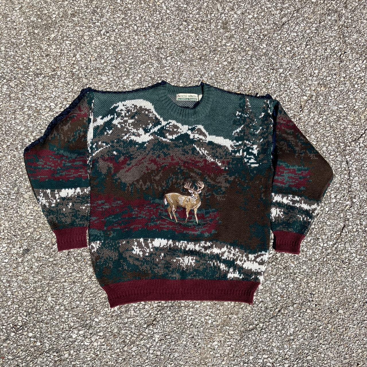 Vintage 90s Cotton Traders Sweater Embroidered... - Depop