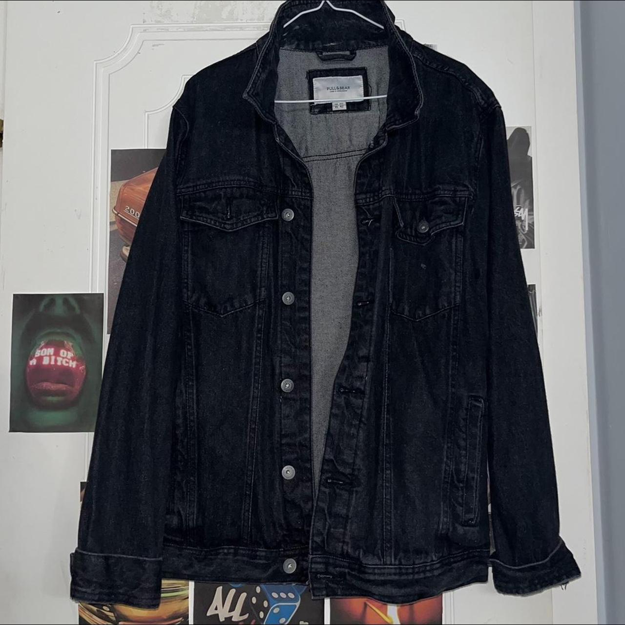 Oversized Black Denim Jacket Never Worn Size... - Depop