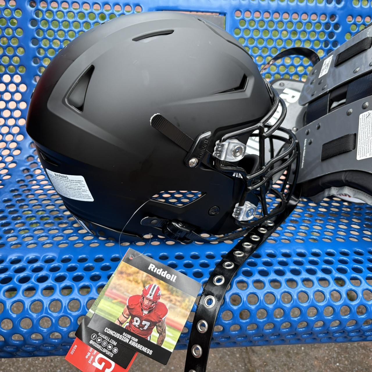 Black Riddell Varsity Revolution football helmet... | Depop