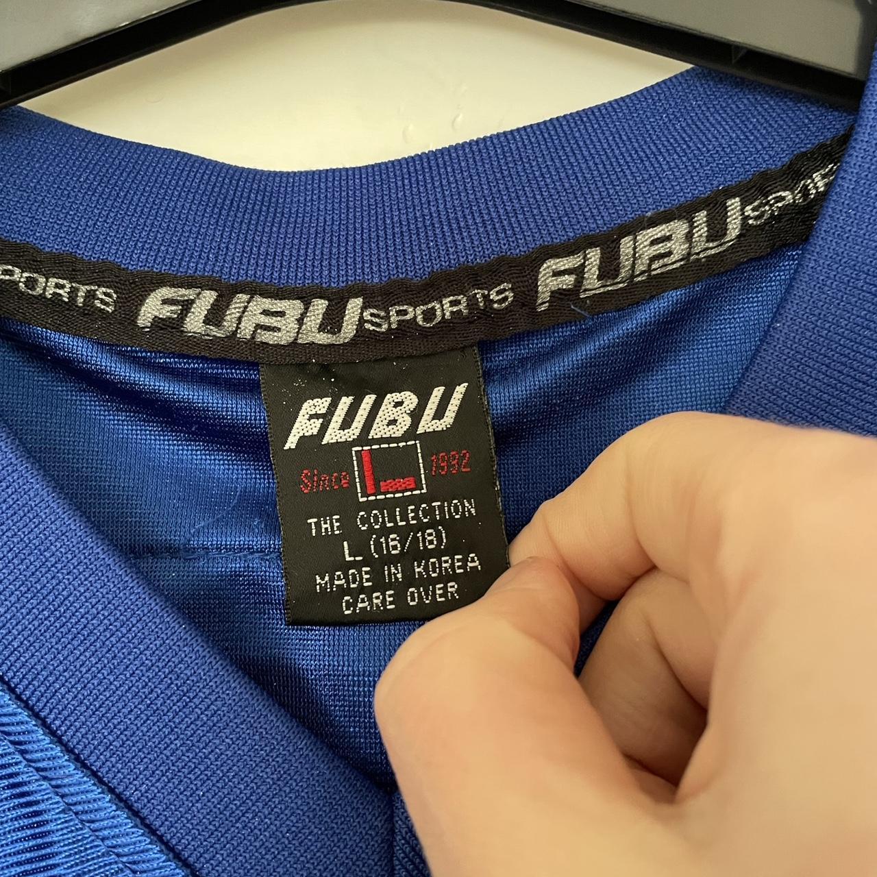 FUBU Men's Blue and Orange T-shirt | Depop