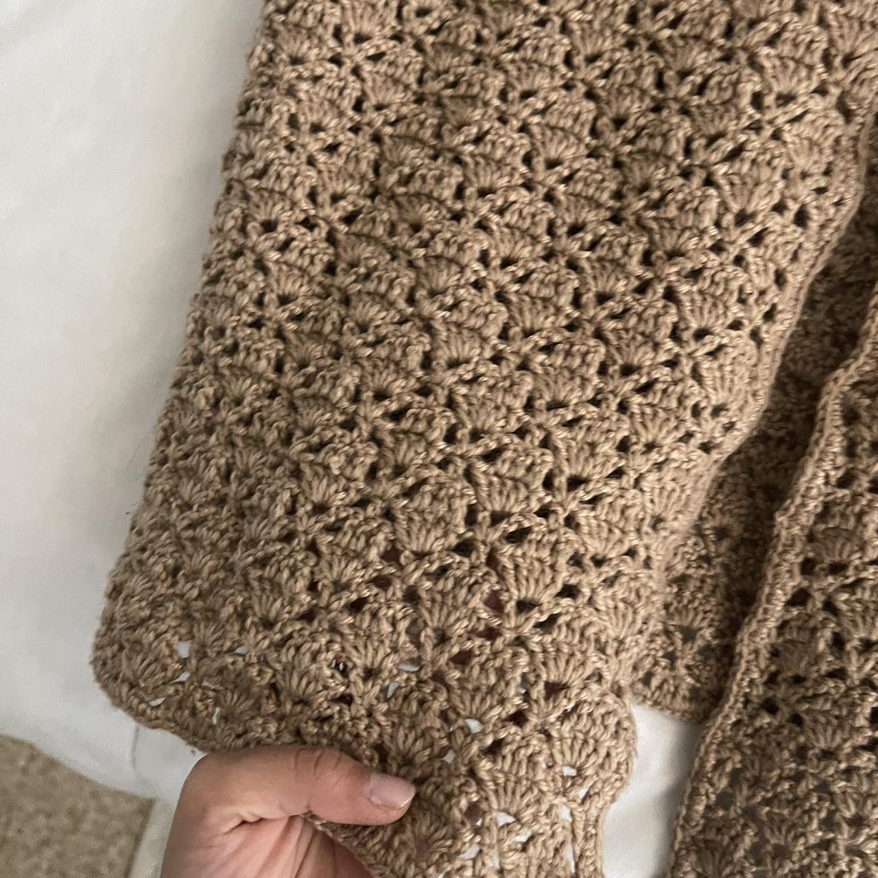 Tan real crochet vest top #crochet #vest - Depop